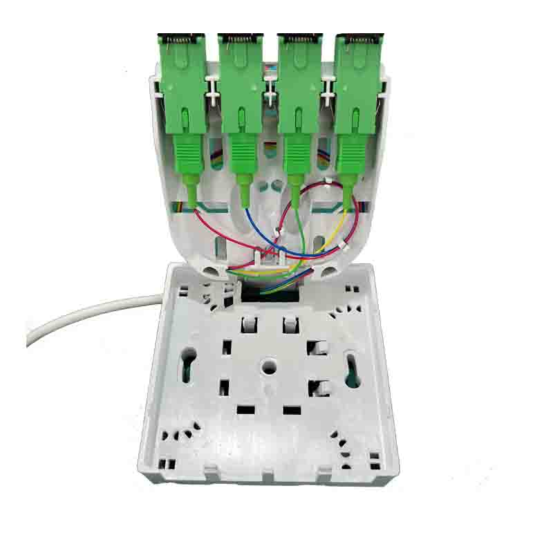 Fiber optic wall outlet with 4 ports sc adapter for France FTTH - Fiber ...